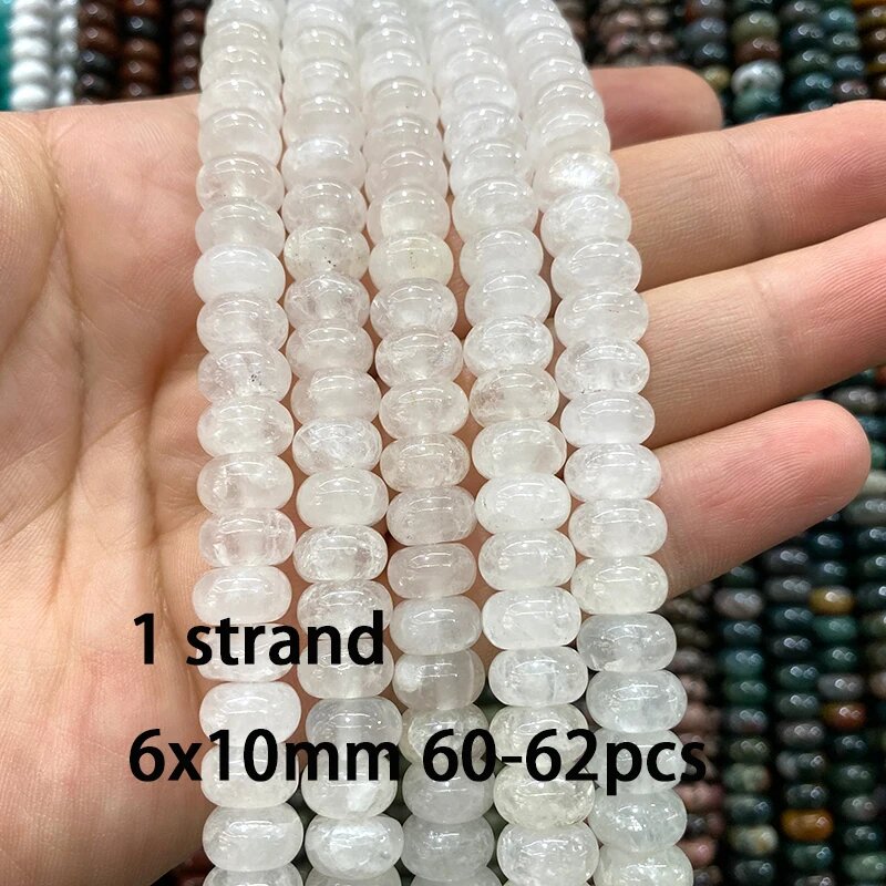 Бусины из белого нефрита LUOMAN XIARI 2x4 4x6 5x8 6x10 мм 6x10mm 1 strand