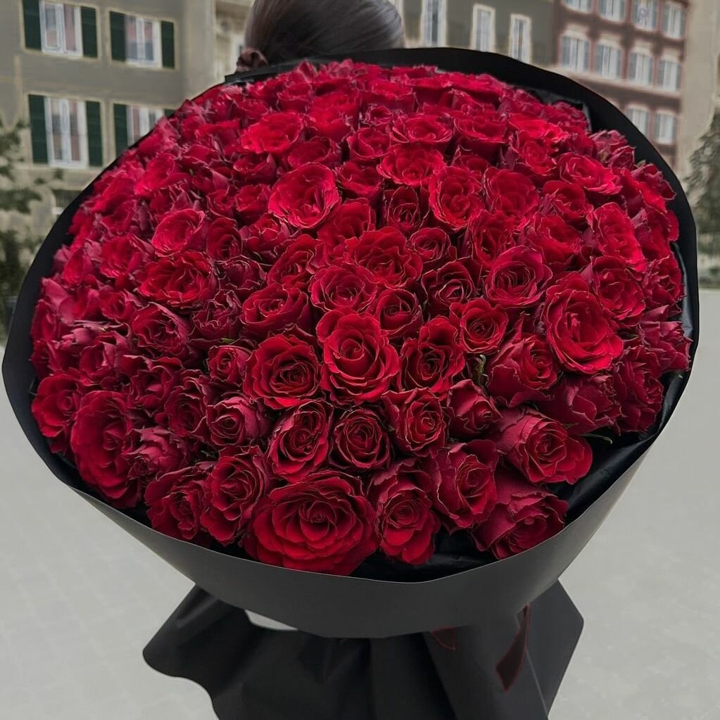 101 красная роза