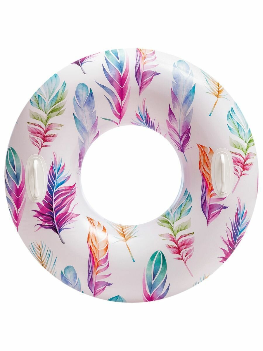 Надувной круг с ручками Перо 97 см Intex 58263