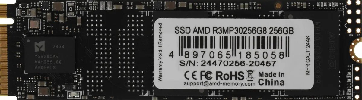 R3MP30256G8 / SSD накопитель AMD Radeon R3MP30256G8 256ГБ, M.2 2280, PCIe 3.0 x4, NVMe, M.2