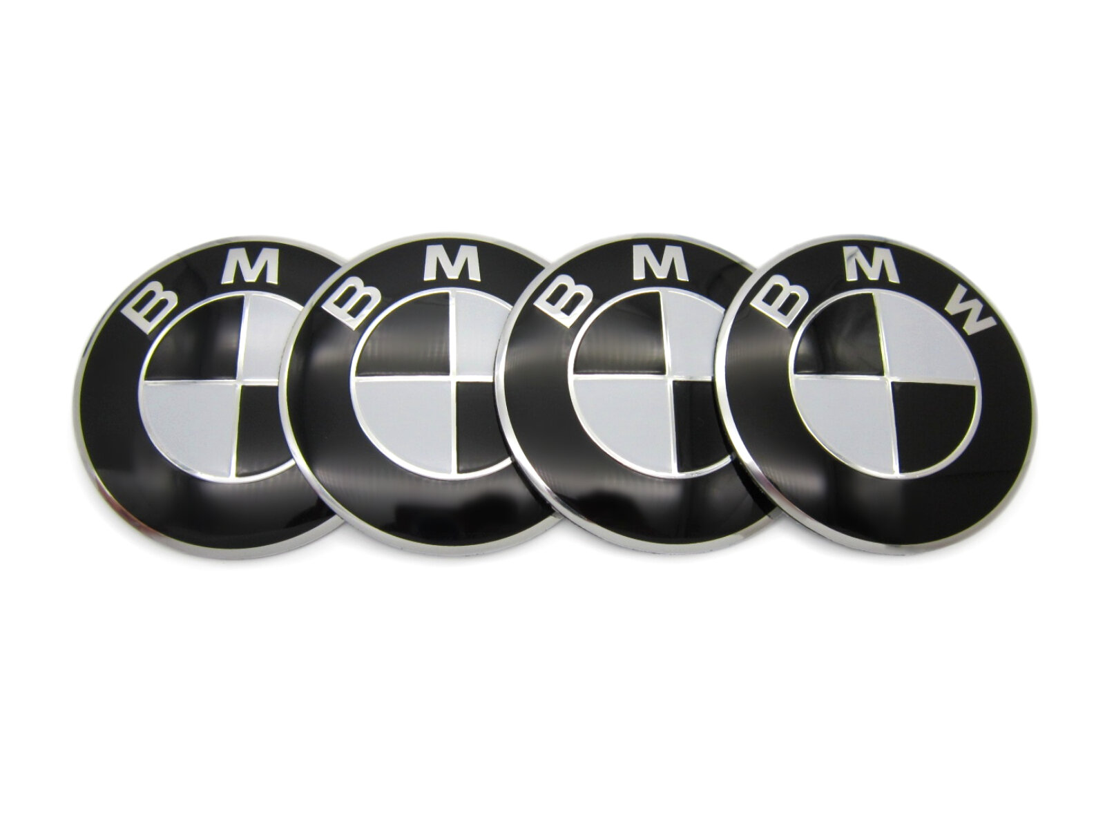 Наклейки на колесные диски БМВ черно-белые / Наклейки на колесо / Наклейка на колпак/ BMW black&white D-65 mm