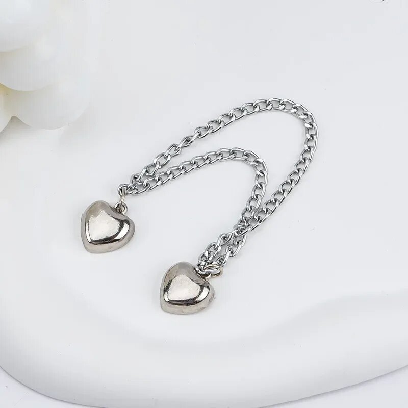 Серьги магнитные серебряные Heart Silver MOONBIFFY