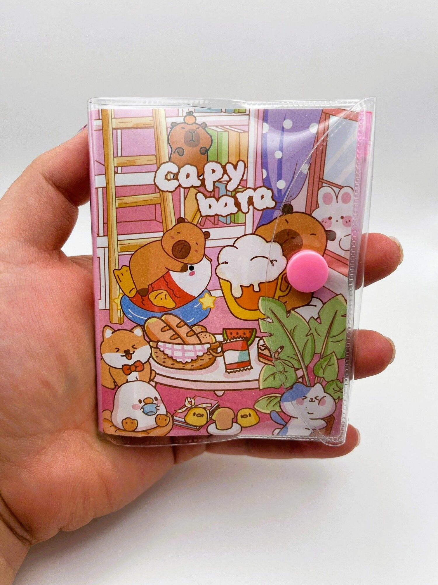 Блокнот- мини для записей " Капибара - 2 " + ручка .