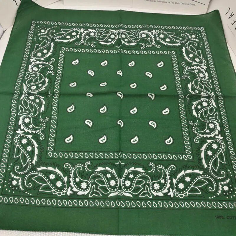 Изумрудная хлопковая бандана-шарф Dark green
