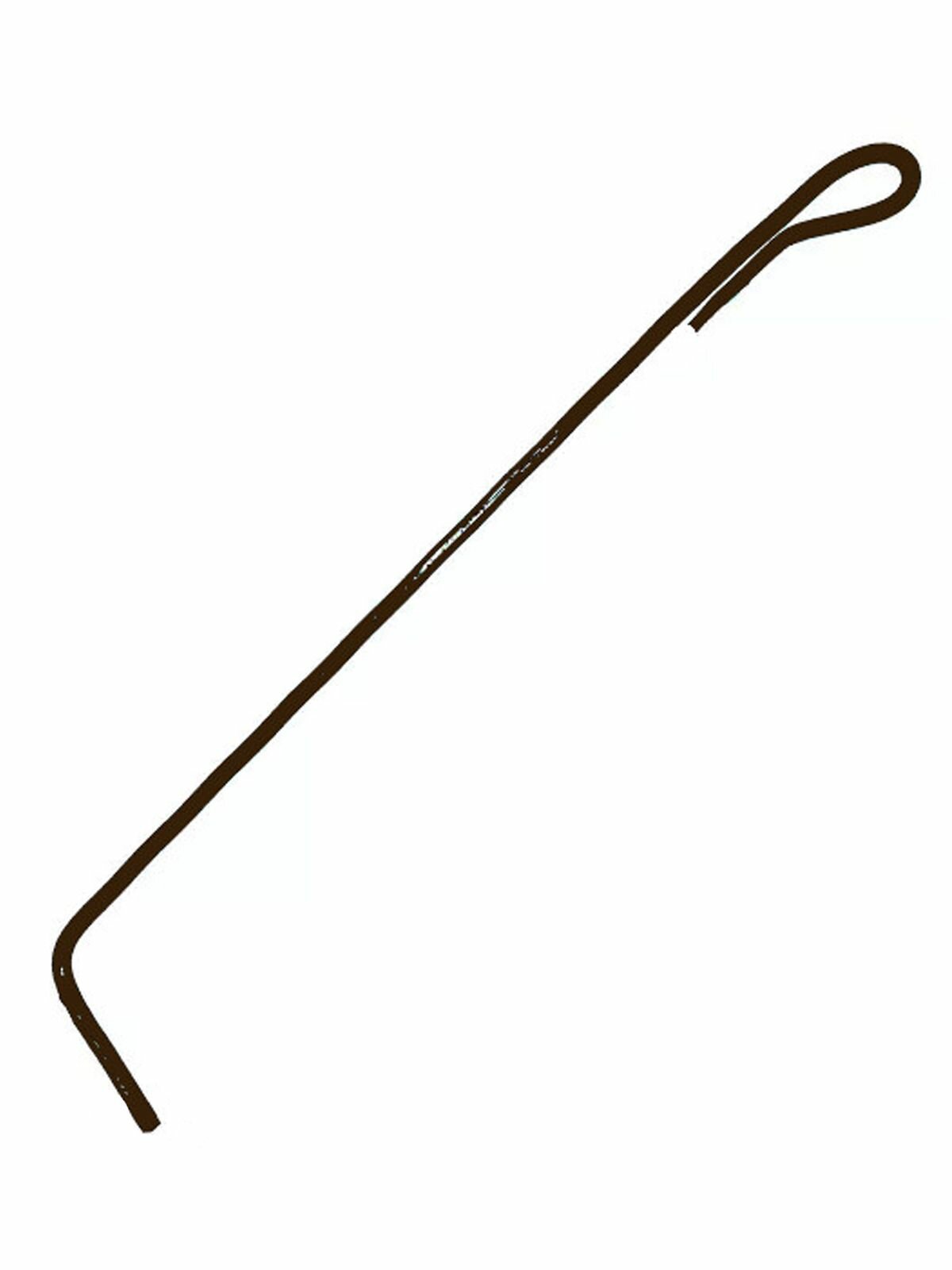 Металлическая кочерга, длина 50 см, диаметр 8 мм, обладает удобной ручкой и рабочей частью, является незаменимым дополнением к мангалу, камину или печке.