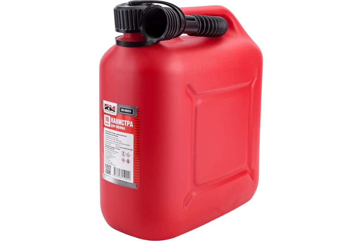 REDMARK RM800010 Канистра полиэтиленовая красная для ГСМ 10 л с заливным устройством