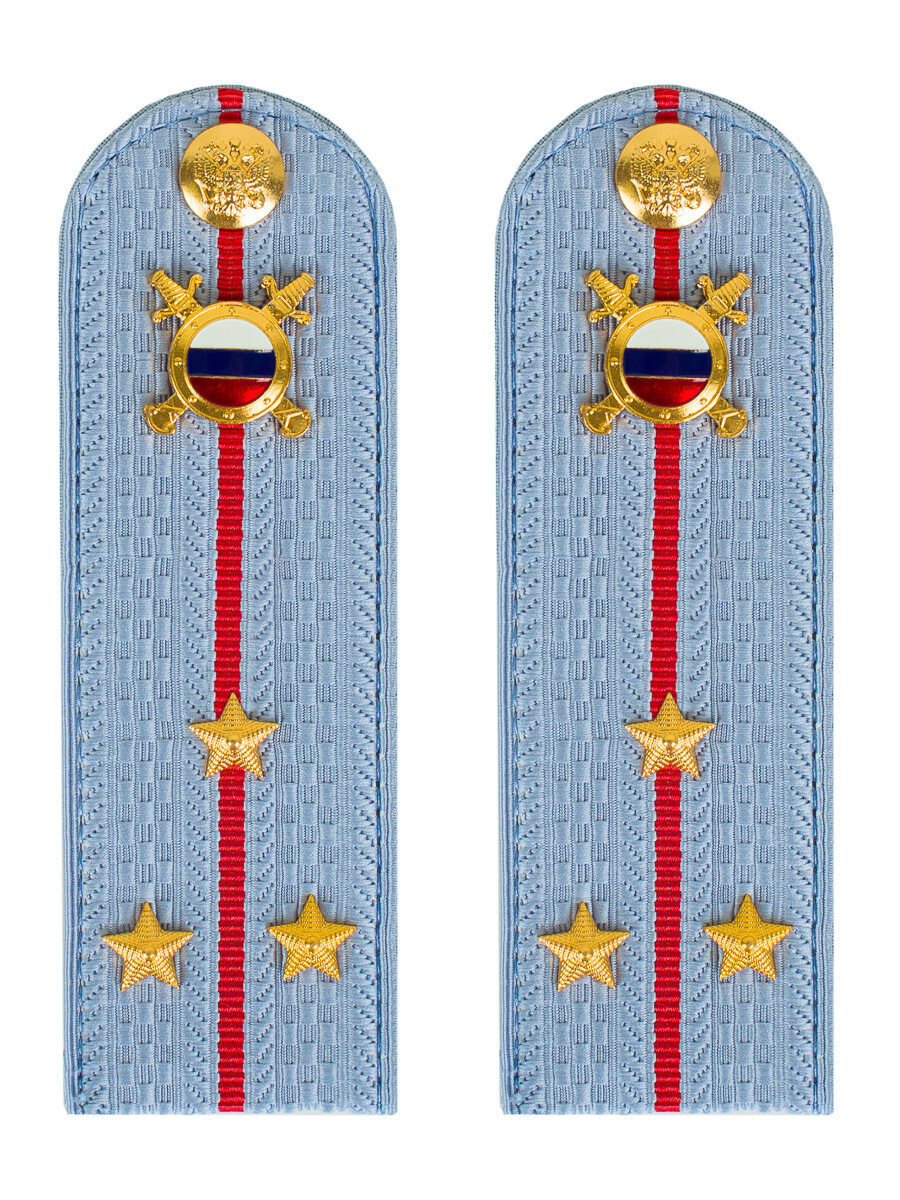 Погоны Мвд внутренняя служба на рубашку голубые картон Старший лейтенант 12см