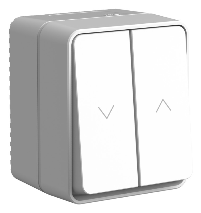 Выключатель для жалюзи Systeme Electric / Систем Электрик AtlasDesign двухклавишный, механический из ABS-пластика, серый, 250В 10А IP54 / электрика