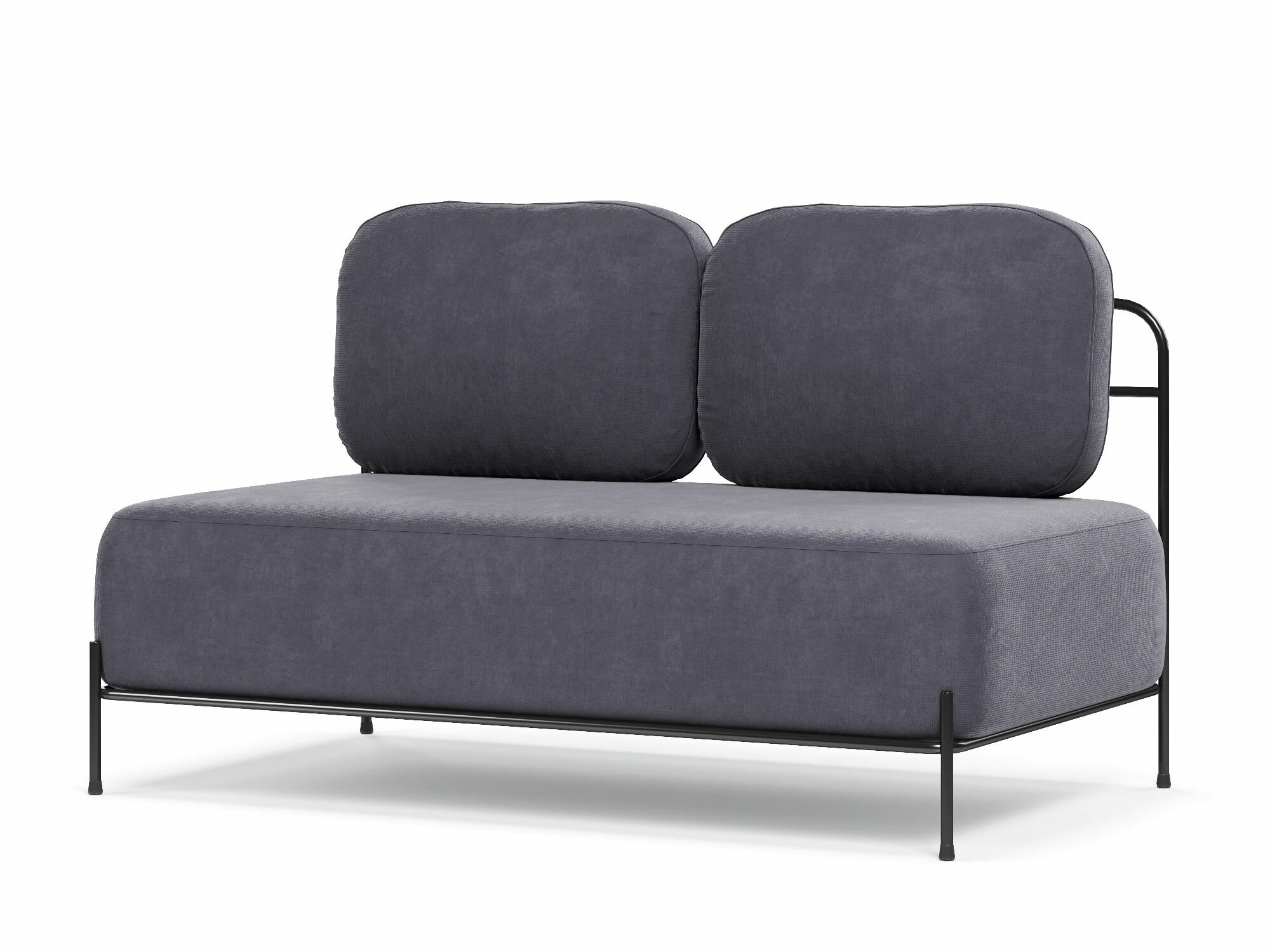 Диван Novelti Gufo Connect89 (126х72х85 см ) на металлическом каркасе , велюр, графит