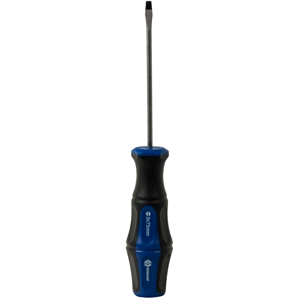 Отвёртка кобальт Ultra Grip SL 3,0 х 75 ммCR-V, двухкомпонентная рукоятка (1 шт.) подвес