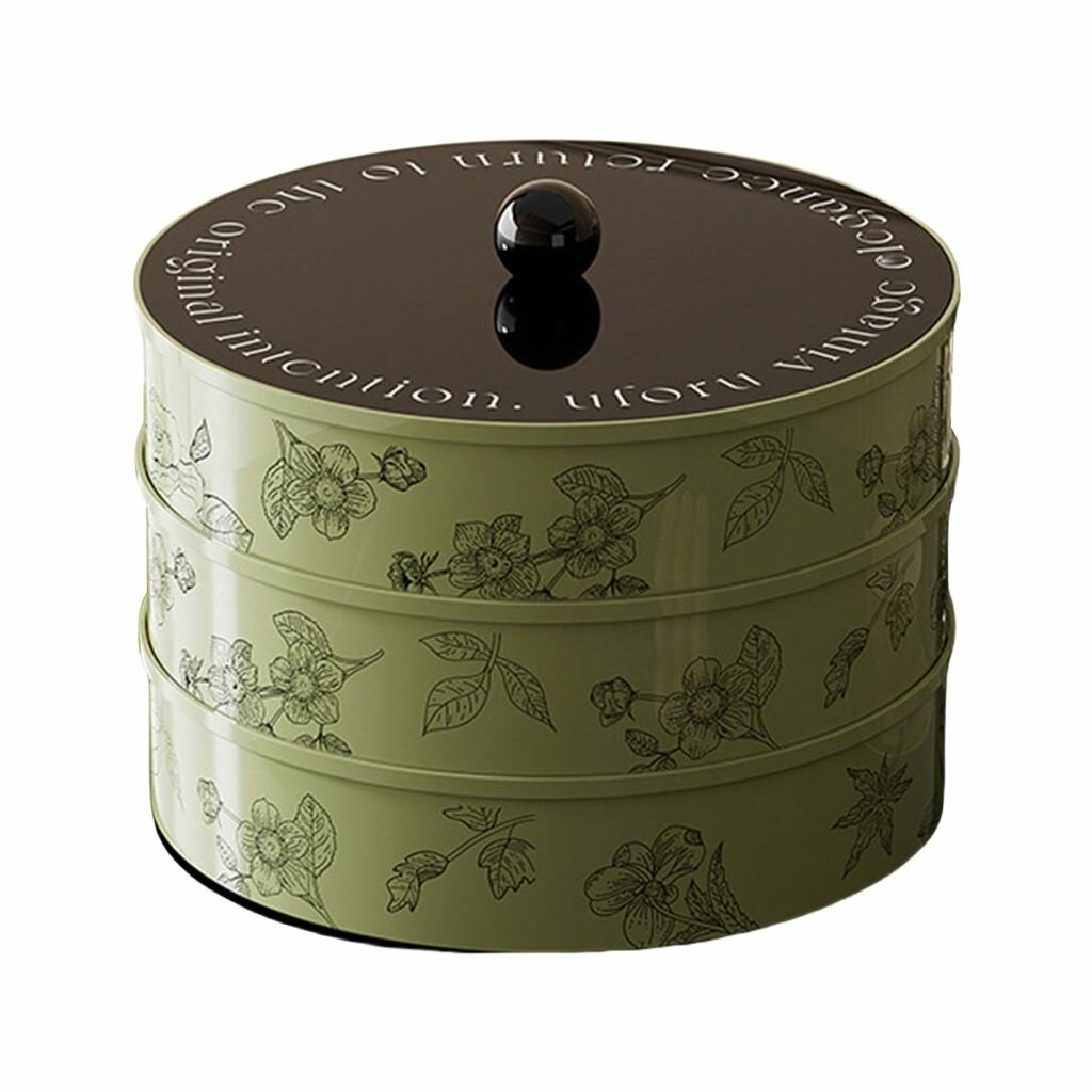 Посуда, Винтажная фруктовая и конфетная тарелка - зеленая - три уровня