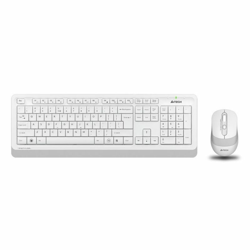 Клавиатура и мышь A4Tech "Fstyler", FG1010, серо-белые, USB, беспроводные (1147575)