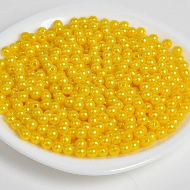 Бусины Magic 4 Toys Hobby, круглые, перламутр, 4 мм, A08, лимон, 1500 шт (БУС. MH. КР.04. A08.01)