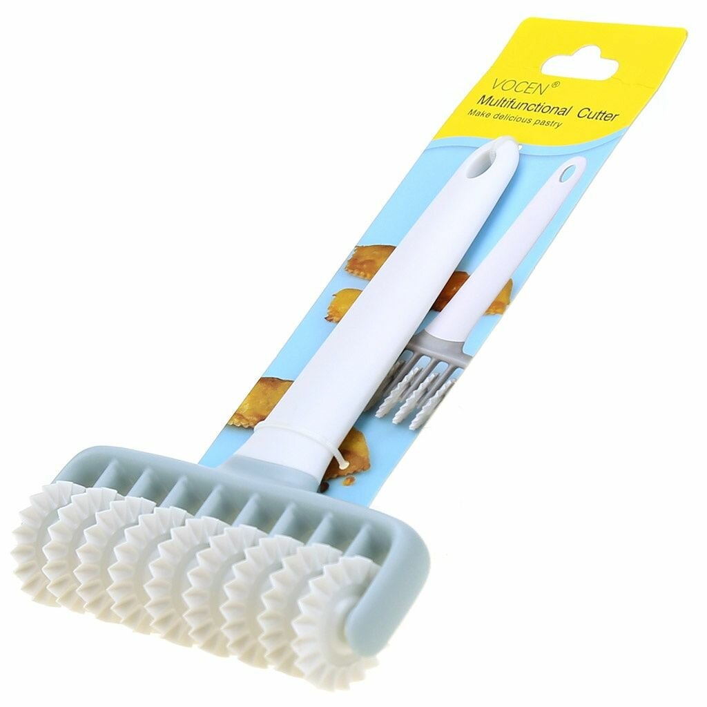 Нож-ролик КНР для теста пластмассовый 19,5х14,5х3,8см, фигурный, съемные ролики, на картоне (ADU100855)