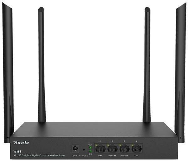 Wi-Fi роутер Tenda W18E 802.11abgnac 1167Mbps 2.4 ГГц 5 ГГц 3xLAN LAN черный