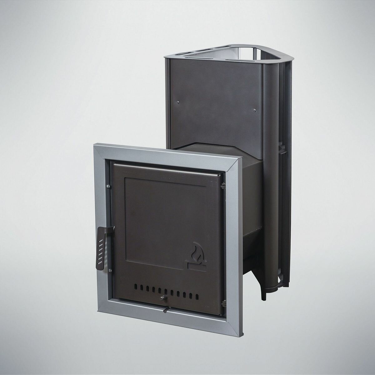 Печь банная Бермуда Левая угловая удлиненная топка (Варвара)