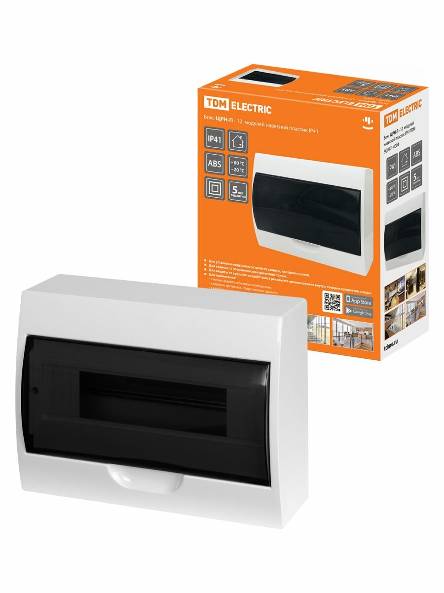 Бокс ЩРН-П-12модулей навесной пластик IP41 TDM