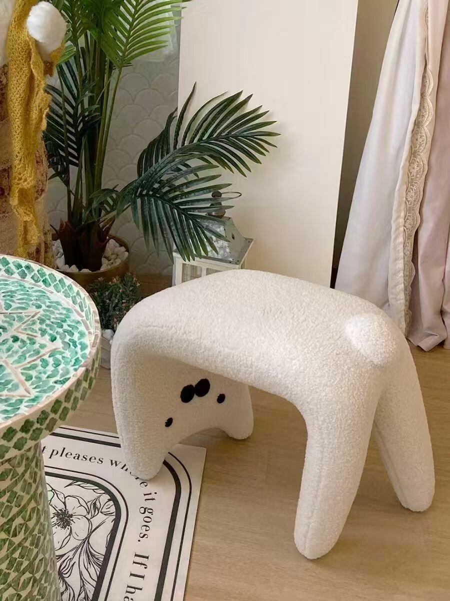 Банкетка "Букле", текстиль, бархат,50 см x 33 см x 43 см, белая