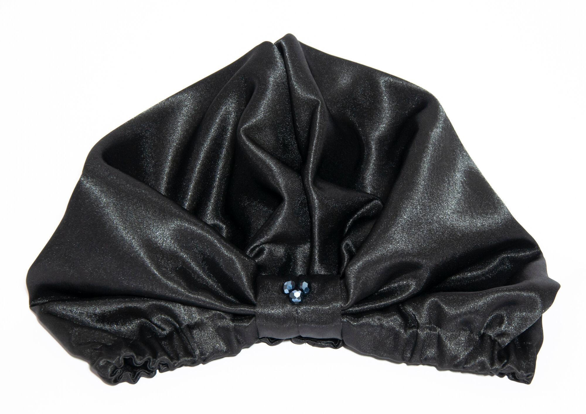 Тюрбан для защиты волос во время сна и проведения косметических процедур, универсальный размер, цвет чёрный, подклад чёрный