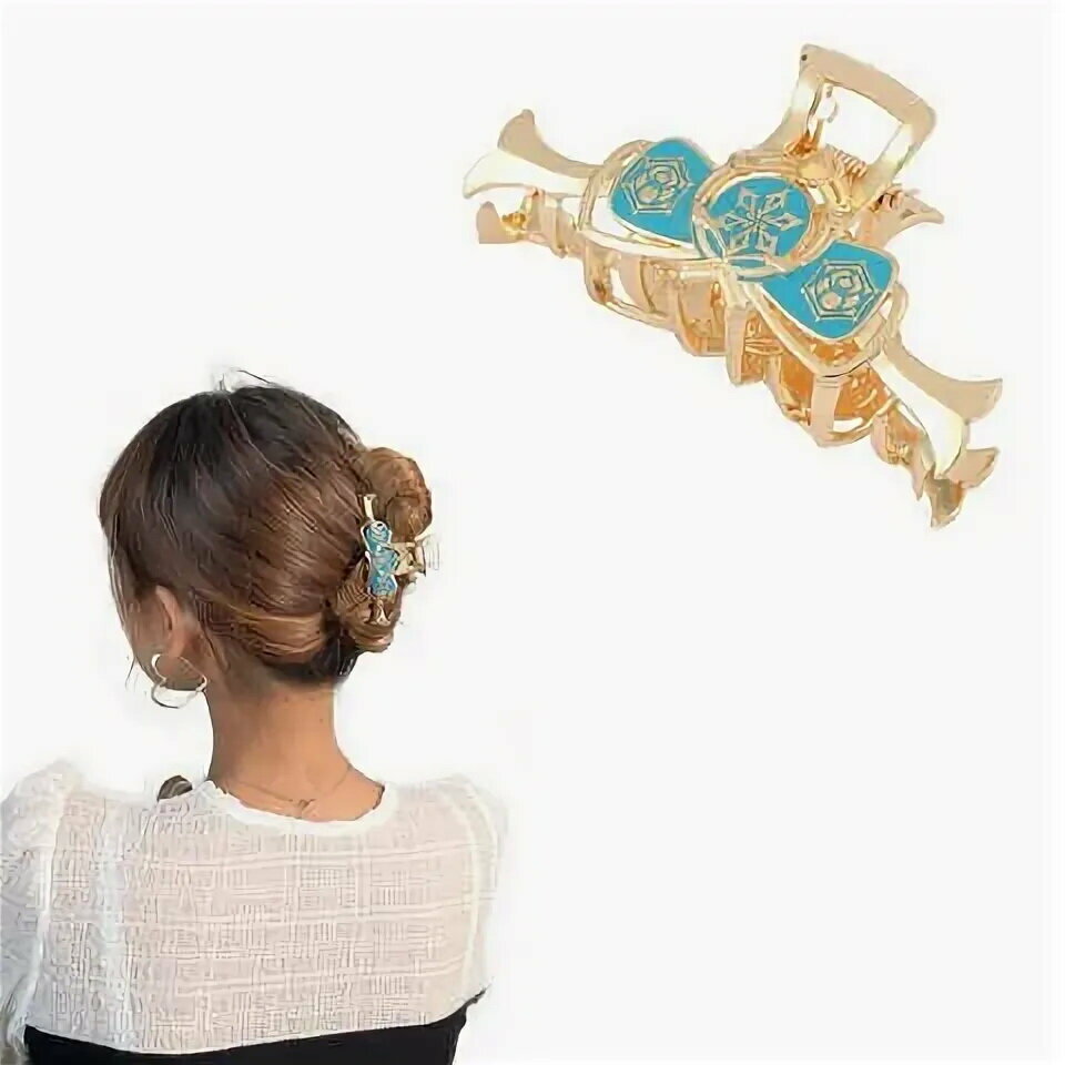 Заколка краб для волос с гальваническим покрытием