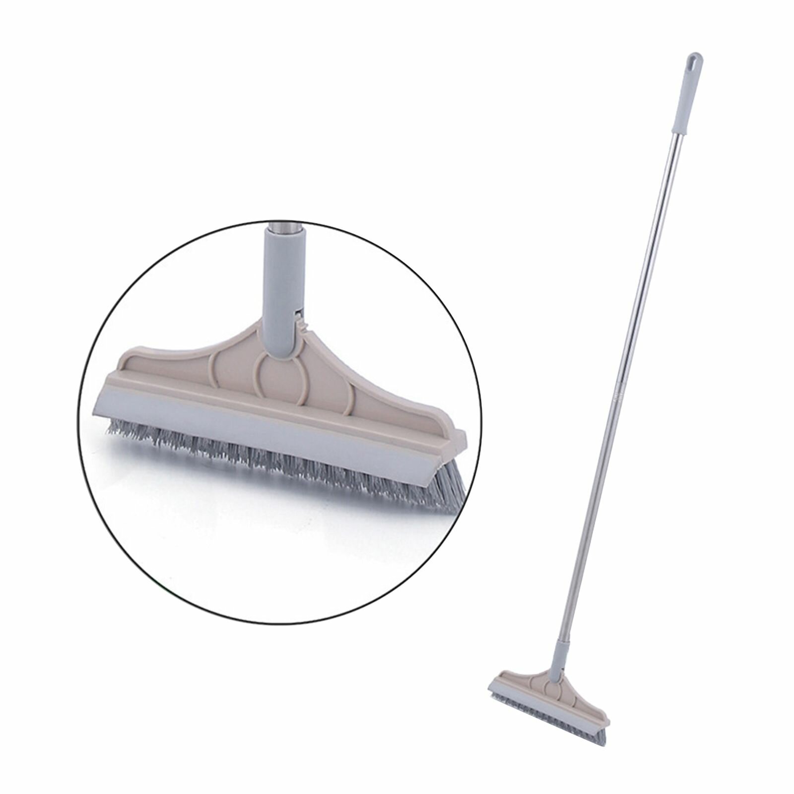 Вращающаяся на 120 щетка для чистки пола 2-в-1 со скребком, щетка для чистки угловых зазоров с длинной ручкой для кухни, ванной комнаты, ванны, плитки, стекла
