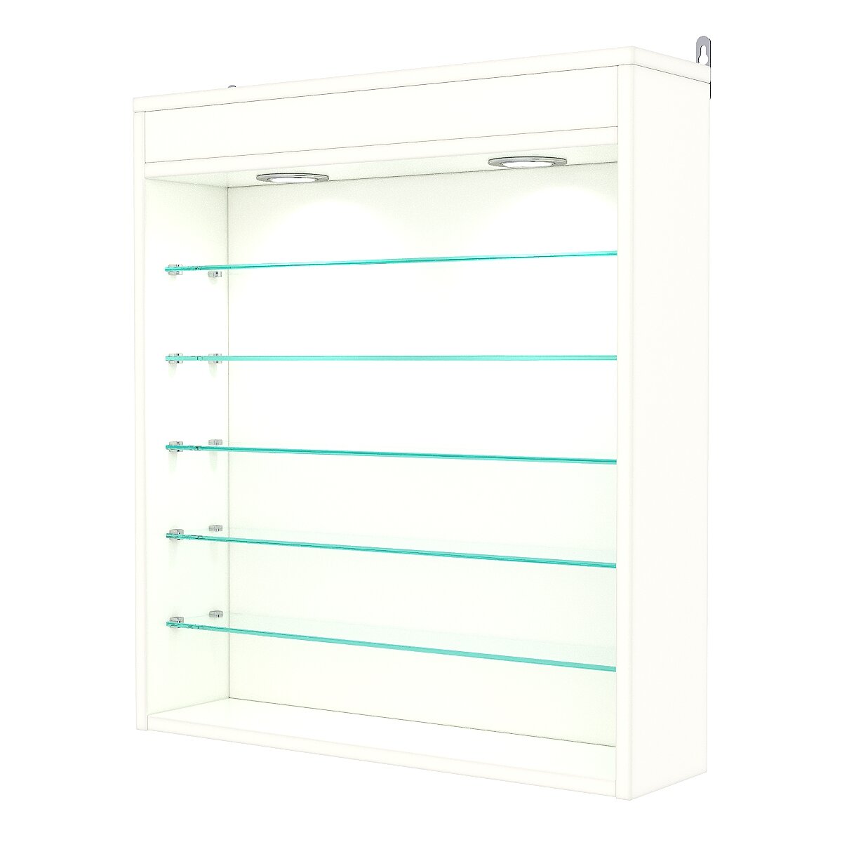 Витрина настенная №1-7Г с подсветкой, Белый. Производитель товара - компания Westcom.