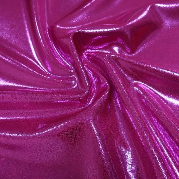 Голографическая ткань бифлекс, фуксия 100*150 см KM 1049 MAGENTA S