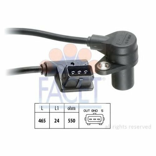 Датчик положения коленвала BMW: 5 (E34) 530 i V8/540 i V8 87-95, 5 Touring (E34) 530 i V8/540 i 91-9 Facet 90056 для BMW 5 серия E34, 7 серия E32, E38, 8 серия E31