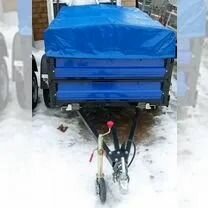 Тент для прицепа крепыш 8213-03 синий низкий из качественного Корейского материала