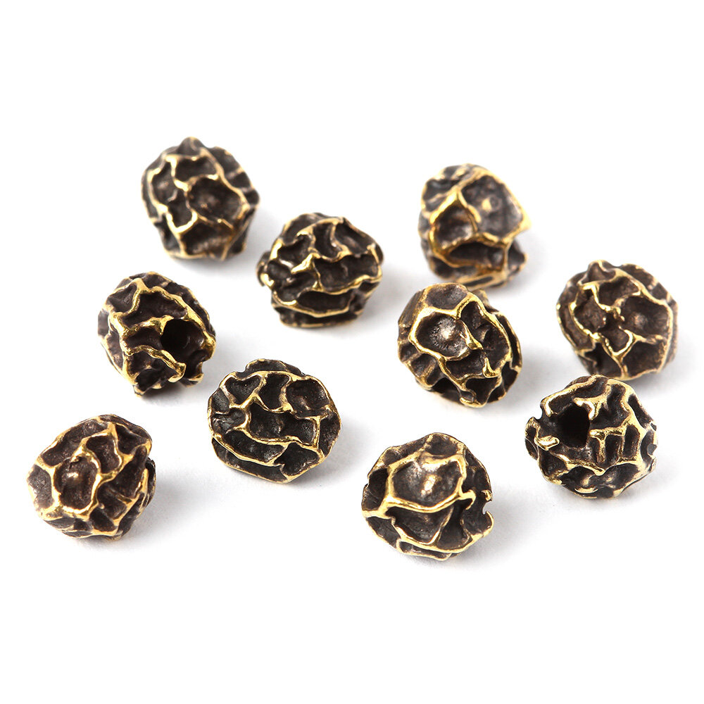 Бусина металлическая, 7х6мм, Anna Bronze, Перец горошком, базовый материал - латунь, цвет античная латунь (золотистый с чернением), 1 шт.