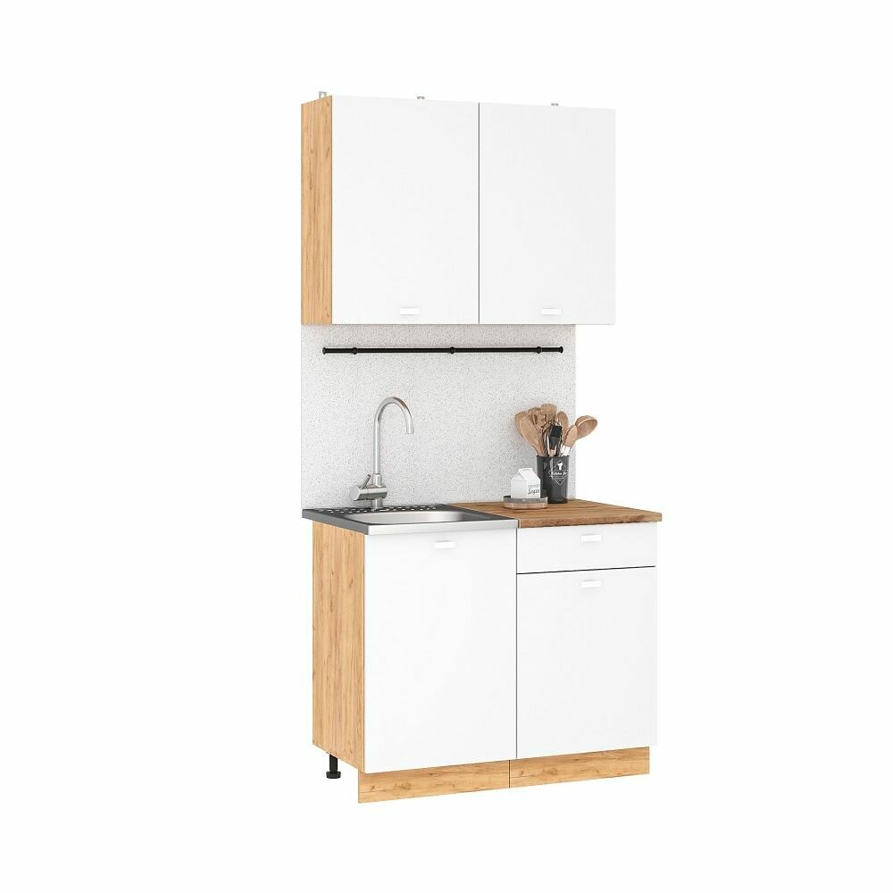 Кухонный гарнитур Дана 1.0 м Дуб / Белый 100х211х60 см