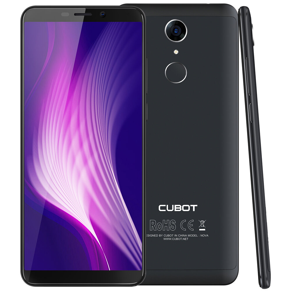 Смартфон CUBOT Nova 4G Android 8.1 MT6739 Quad-Core 3GB+16GB 2800mAh камера 13MP+8MP экран 5.5" HD+ 720*1440P 18:9 черный синий золотистый