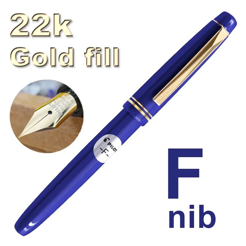 Перьевая ручка Pilot 78G/78G+ золотое перо Blue F 0.38mm