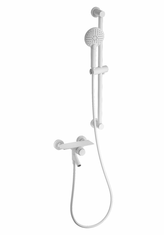 Смеситель для ванны с душем Wonzon & Woghand Click WW-FE05L222-MW матовый белый, латунь, современный