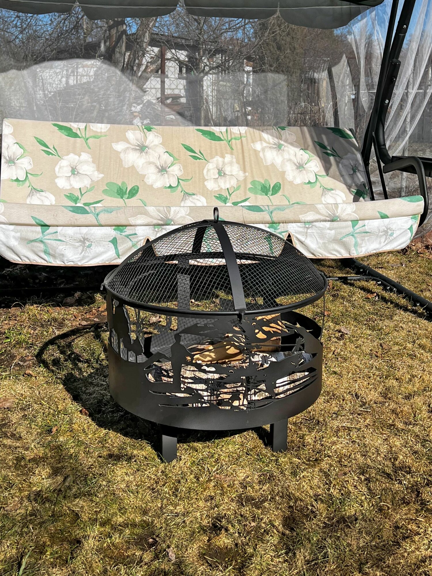 Костровая чаша Рыбалка+Купол искрогаситель 60 см 0,3 см