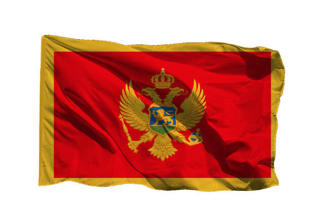 Флаг Черногории на шёлке, 70х105 см для ручного древка