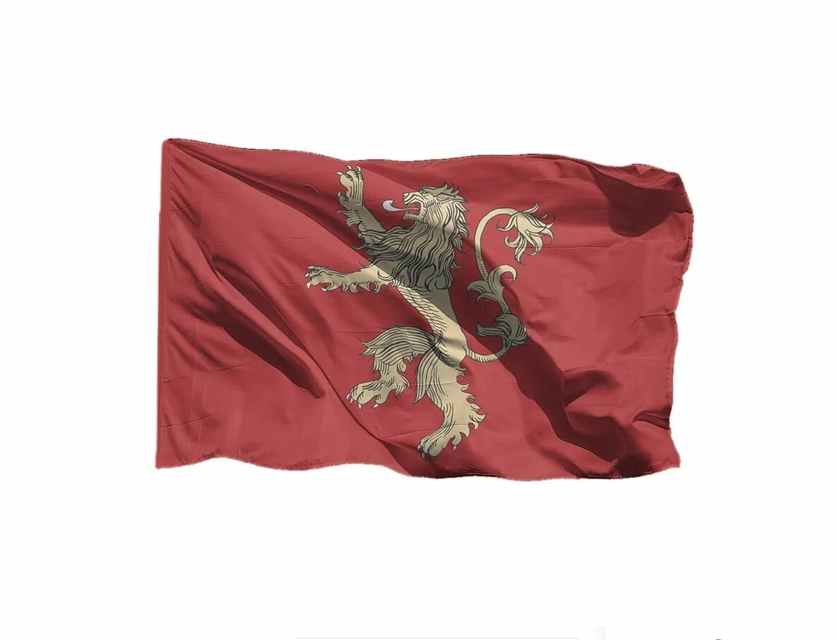 Флаг Ланнистеров из Игры престолов Game of Thrones House Lannister на флажной сетке, 70х105 см - для флагштока
