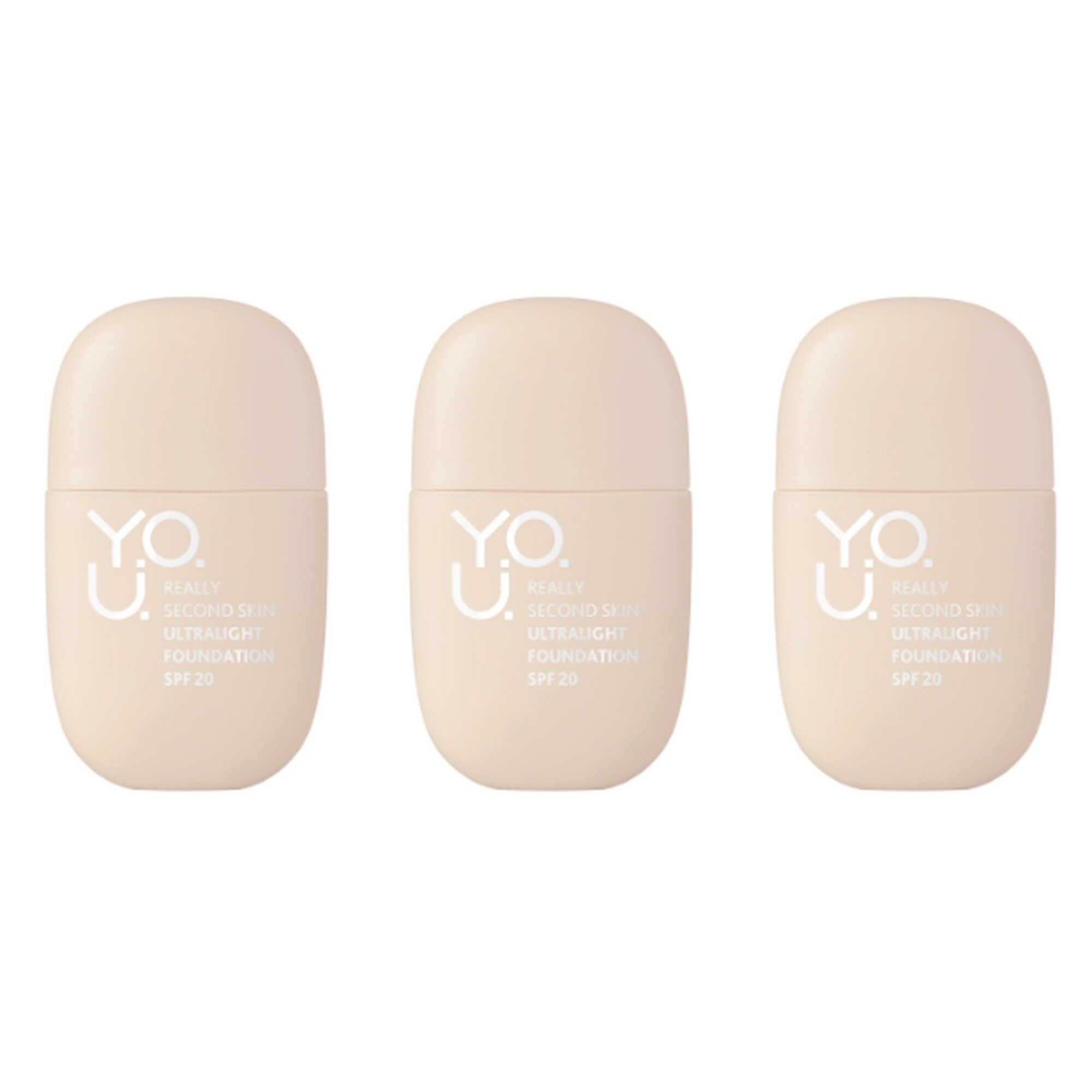 Тональная основа Relouis, Крем, Y.O.U, Really Second skin, тон 20 Natural Beige, 30 г, 3 шт