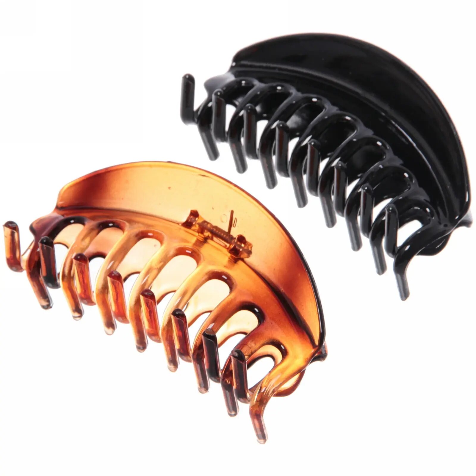 Заколка-краб для волос «Diana Collection - Vera», пластик, микс коричневый/черный, 9см, надежная фиксация