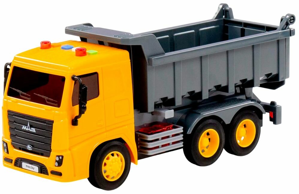 Пластиковая модель "Автомобиль МАЗ-самосвал" для детей, игрушечный транспорт со световыми и звуковыми эффектами, детская инерционная машинка, сюжетно-ролевая игрушка, для игр в песочнице и дома