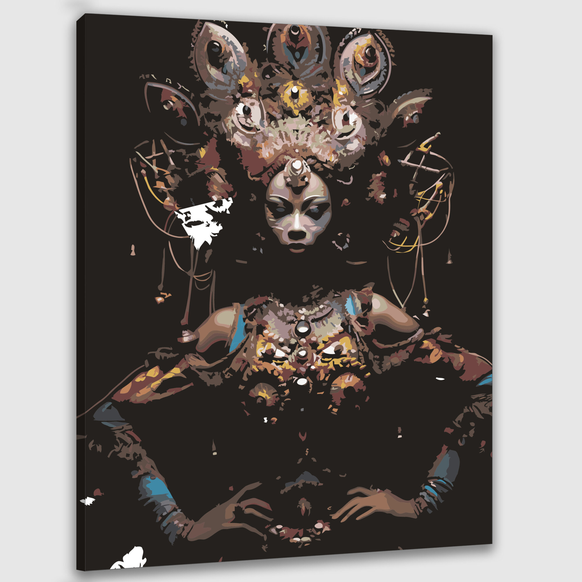 Картина по номерам 40x50 см, фотография, традиционное танцевальное, элегантность, мудрость, танцоры, яркие костюмы