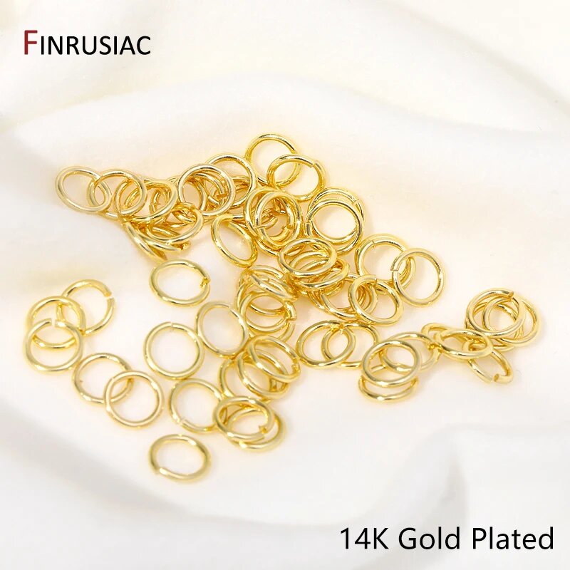 14K позолоченные открытые прыгающие кольца 200 шт