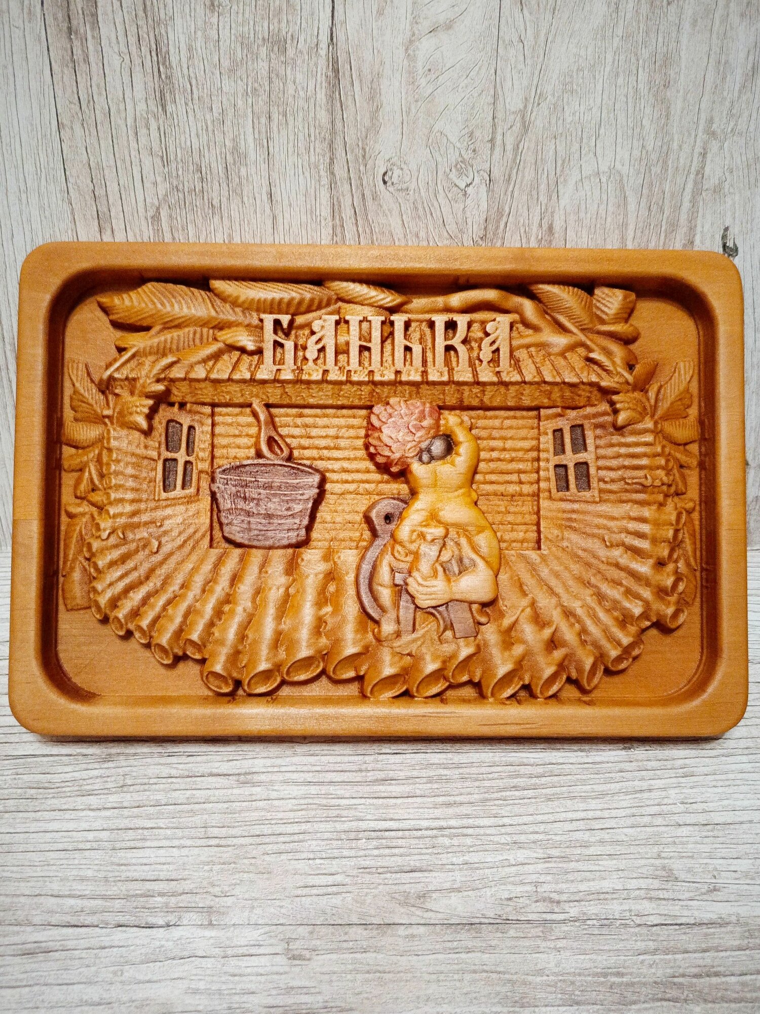 Панно для бани сауны из дерева