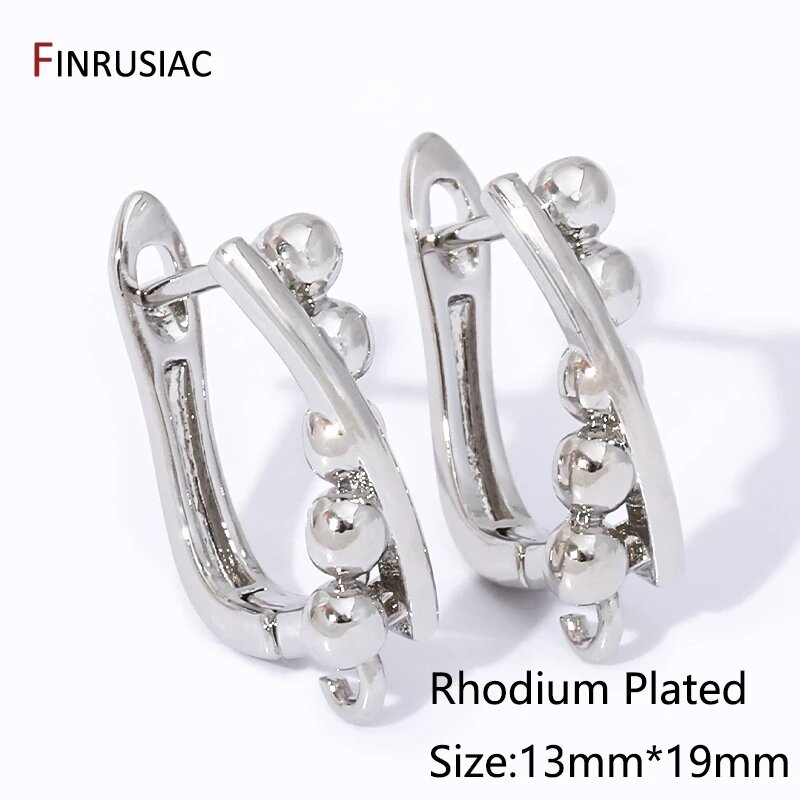 Серебряные серьги-кольца FINRUSIAC, Rhodium plated, 13x19 мм