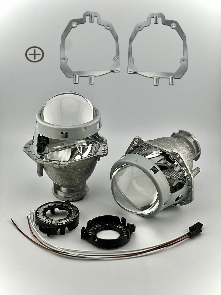 Би-Ксенон линзы тип HELLA 3R для Mercedes-Benz S-Class W221 дорест. 2005-2009(линзы+рамки) ближнего и дальнего света в автомобильные фары / Би ксеноновые модули комплект 2шт