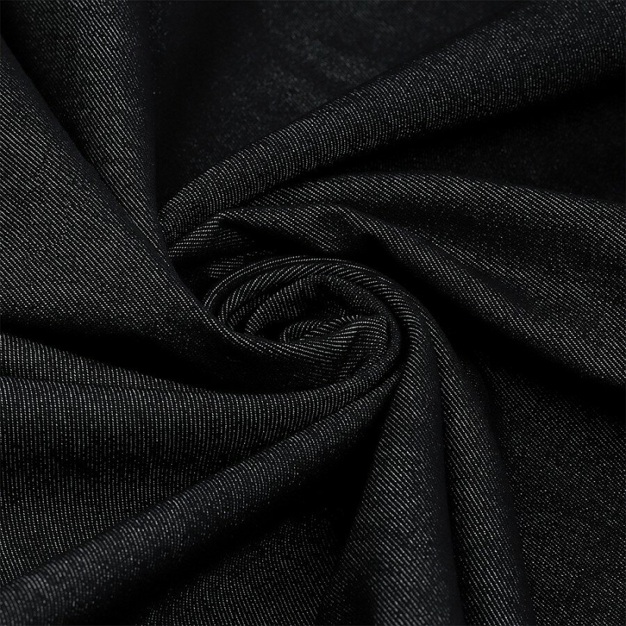 Ткань Джинса 240 г/м² 60 хлопок, 37% пэ, 3% лайкра шир.150 см T.0150.02 цв. черный меланж уп.1,5м