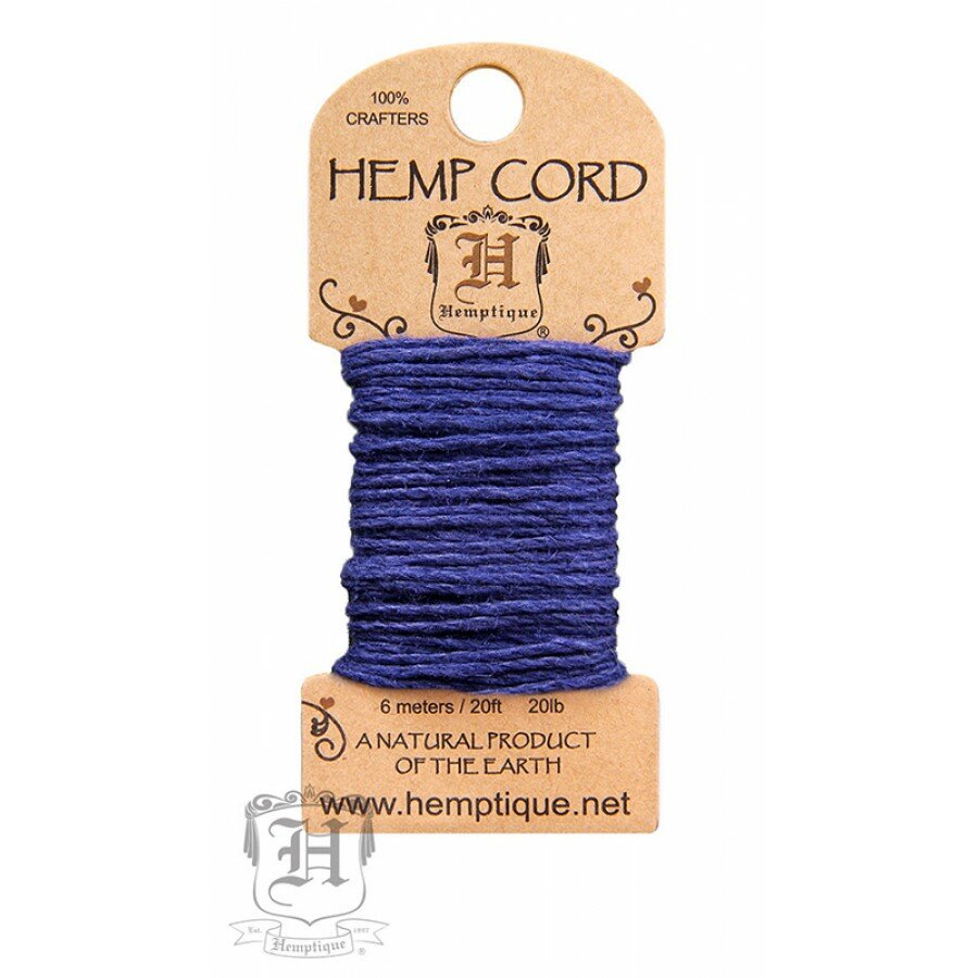 Шнур HEMPTIQUE на мини-блистере #20 - 1 мм, 6 м 6 м синий #20 - 1 мм HEMPTIQUE HMC20NAV