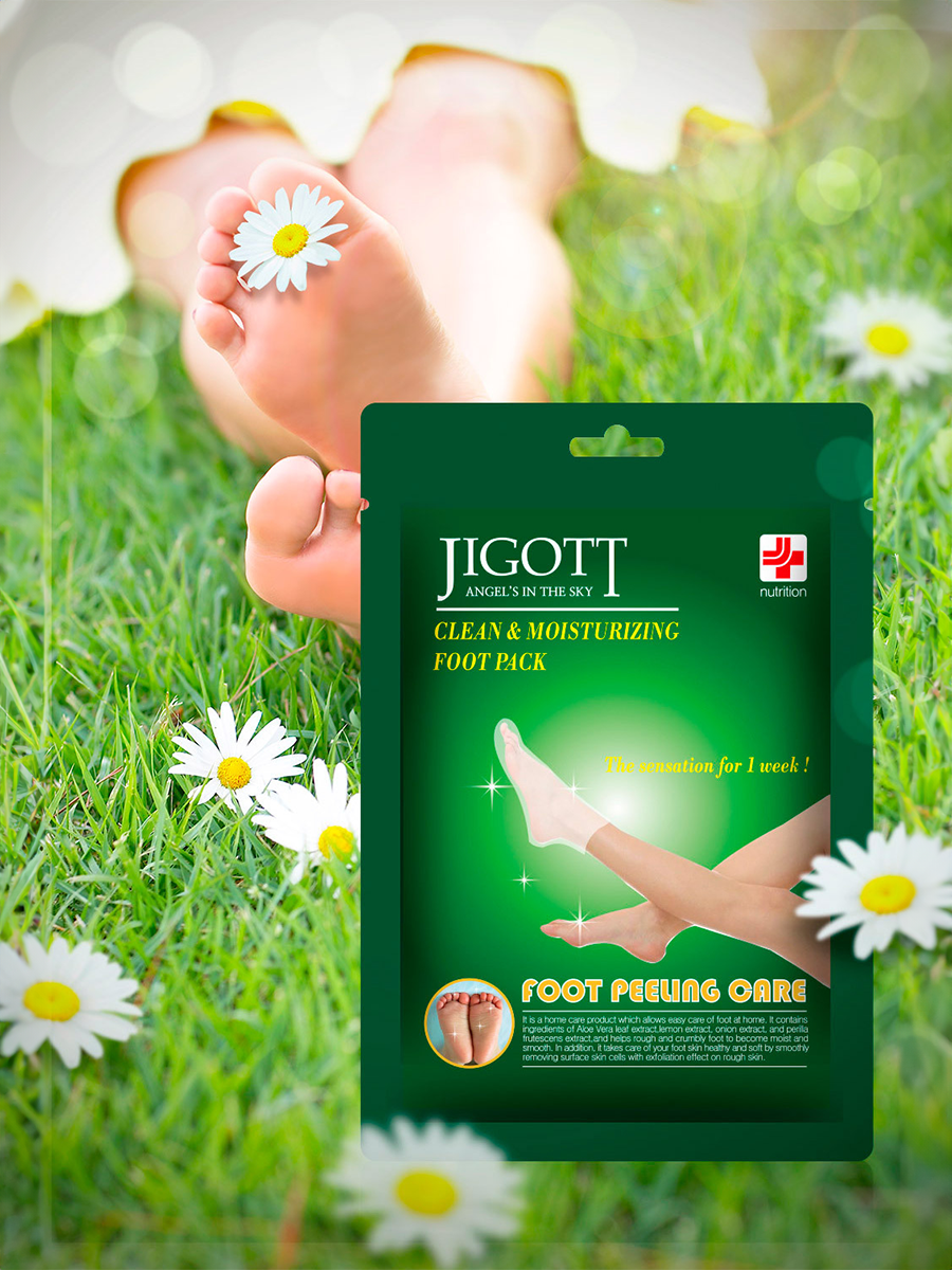 Jigott Маска носки для пилинга ног Clean & Moisturizing Foot Pack, 23 мл