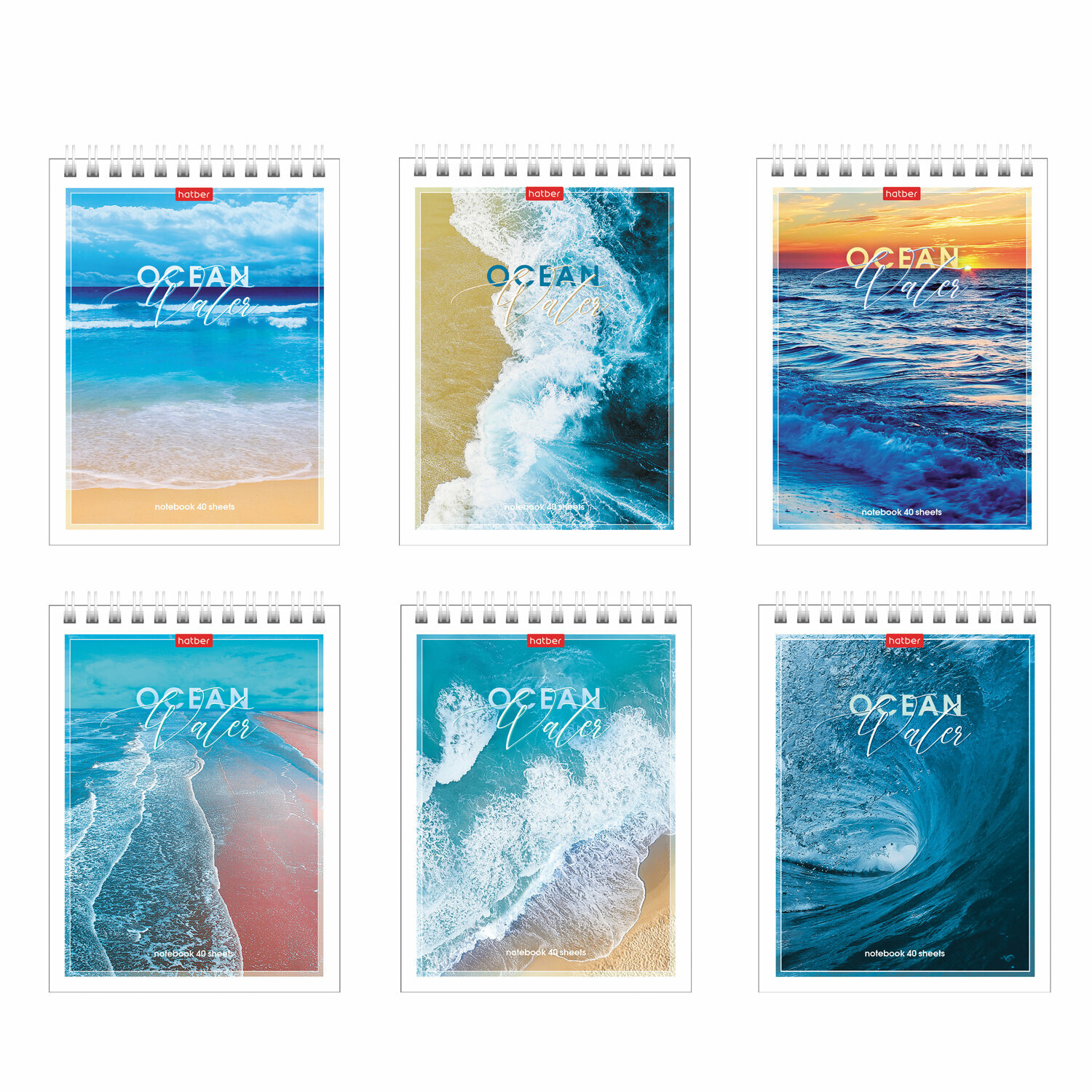 Блокнот малый формат А6, 40 л, гребень, картон, клетка, HATBER, "Аквалайф", 080473, 40Б6В1гр (цена только за 1 шт.)