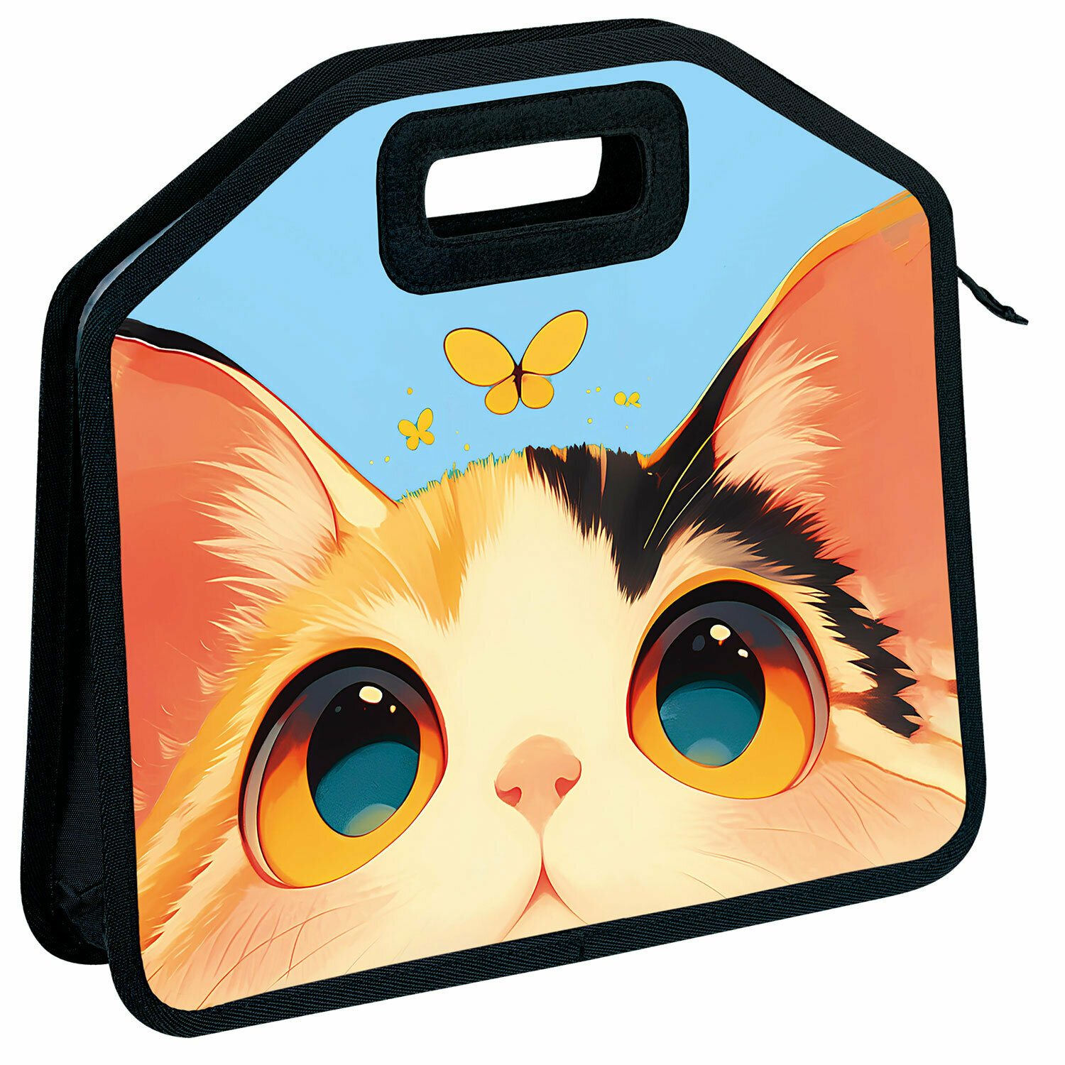 Папка-сумка Юнландия "Cute Catcher", 1 отделение, фетровые ручки, 34х30х11 см